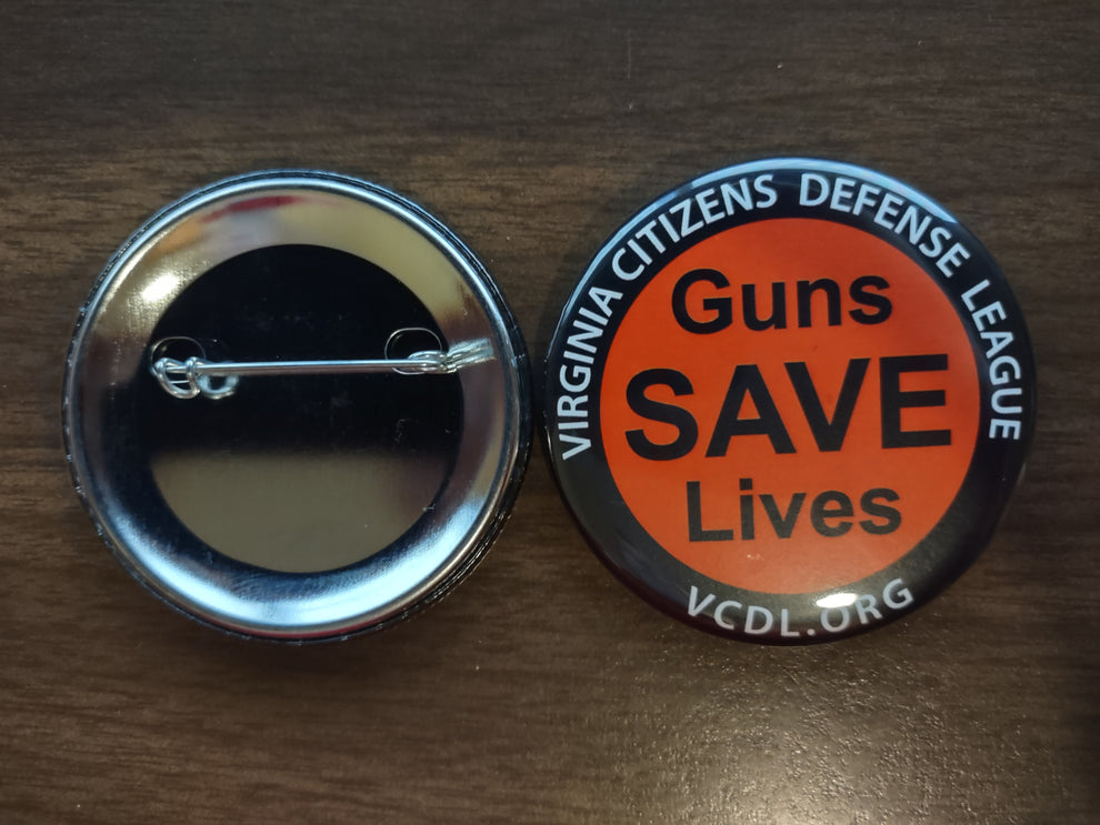 Button, Pinback, Ringed Guns SAVE Lives – VCDL Gear